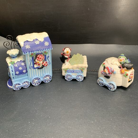 Unbranded | Holiday | Vintage Arctic Express 3 Piece Train Folk Art ...